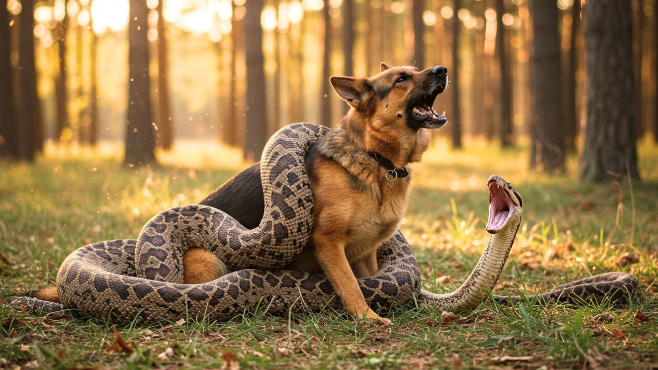 A German Shepherd Was Caught by a Giant Snake – What the Rescue Team ...