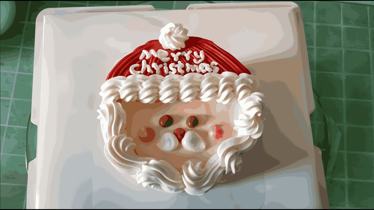 Easy Christmas cake decoration | Santa face cake decoration - YouTube