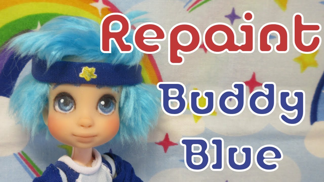 Repaint: Rainbow Brite Buddy Blue Custom Doll OOAK - YouTube