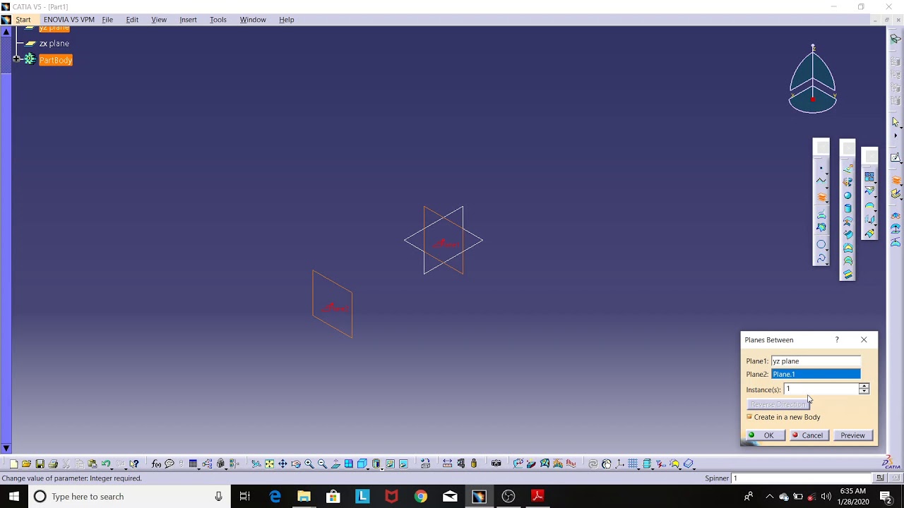 13. Wireframe and Surface Tutorial Catia V5: Creating Planes Between ...