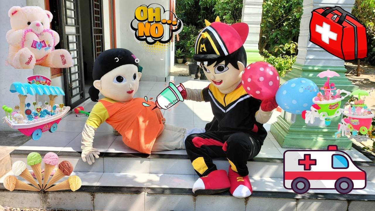 Drama Badut Lucu Squid Game Jual Balon Tiba Sakit Perut Buncit Di ...