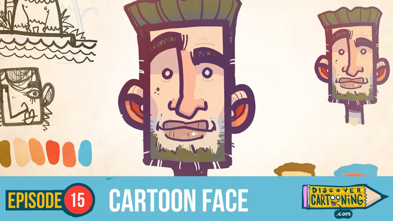 How to Draw a Face from the Front // Learn How to Draw Cartoons Step by ...