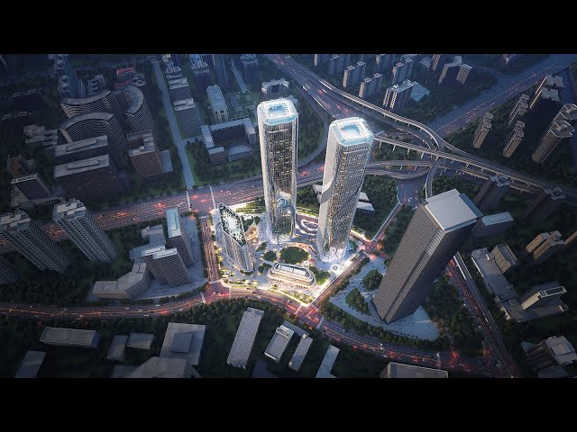 Night Aerial Rendering MVRDV Designs The Podium For Het Nieuwe