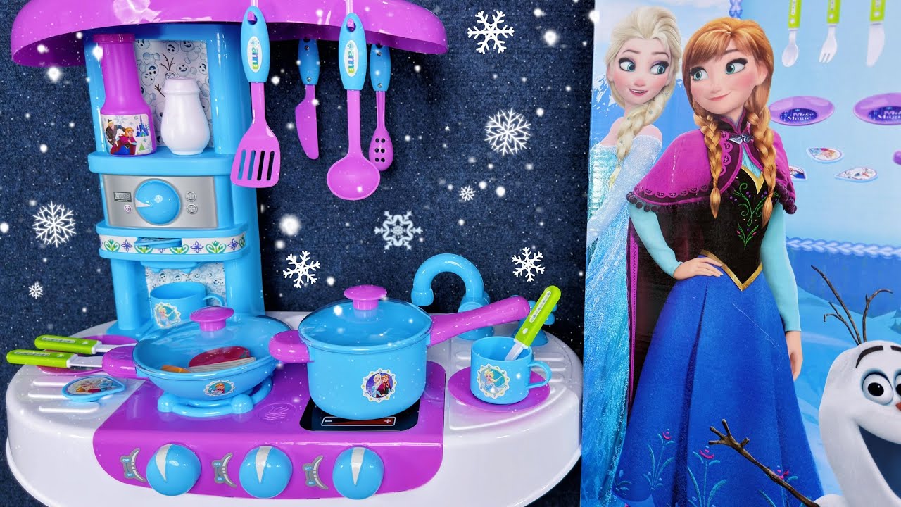 7 Minutes Satisfying with Unboxing Frozen Elsa Kitchen Set，Disney Toys ...