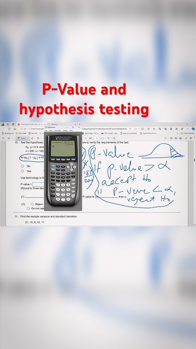 P-Value, HYPOTHESIS TESTING EXAMPLE with Ti 84. #Education, # ...