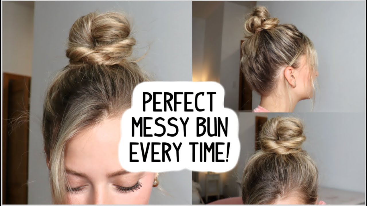 VIRAL EASY KNOTTED MESSY BUN! TRENDY HAIRSTYLE | MEDIUM & LONG HAIR ...