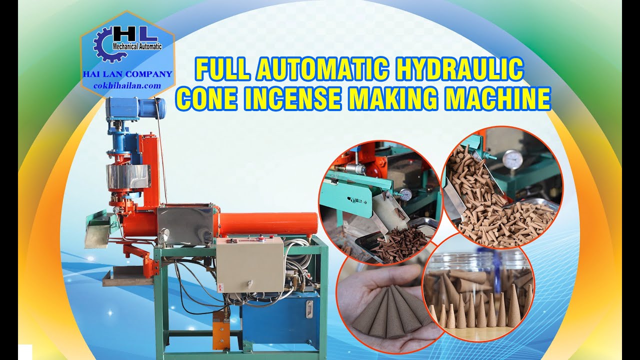 Full Automatic Hydraulic Cone Incense Making Machine - YouTube
