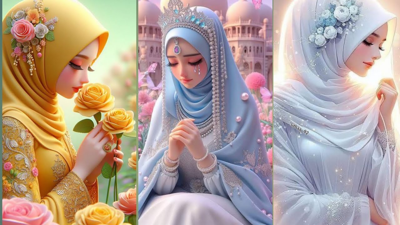 Beautiful 😍 cartoon hijab girl dpz । Animated hijab girl dpz । - YouTube