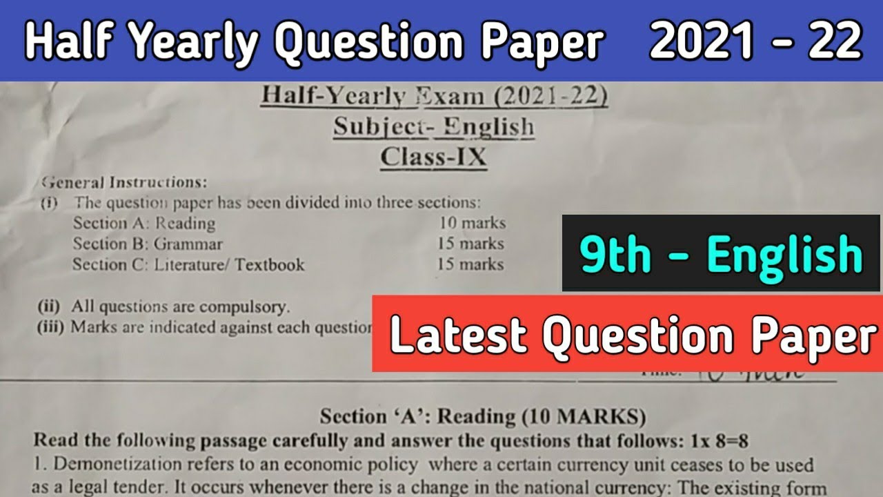 9th English Half Yearly Question Paper 2021 22 Latest Question 9th-english-half-yearly-question-paper-2021-22-latest-question