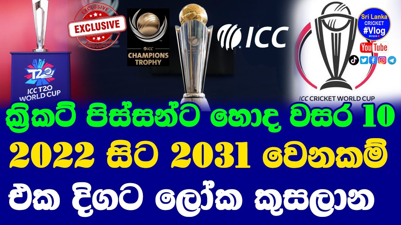 10 ICC Events 2022 to 2031| 4 T20 World Cups, 3 ICC World Cups, 3 ICC ...