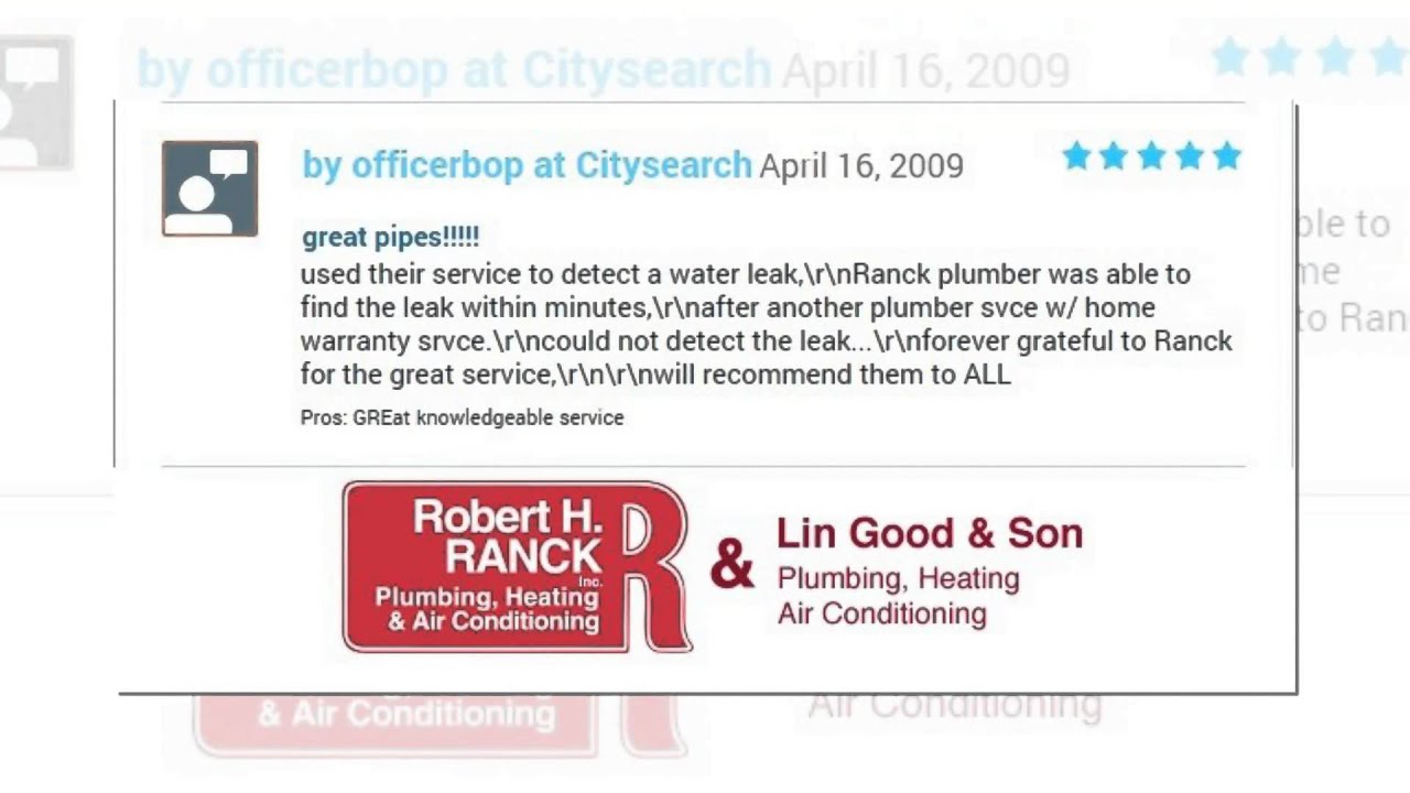 Robert H. Ranck Plumbing & Heating - REVIEWS - Lancaster (PA) HVAC ...