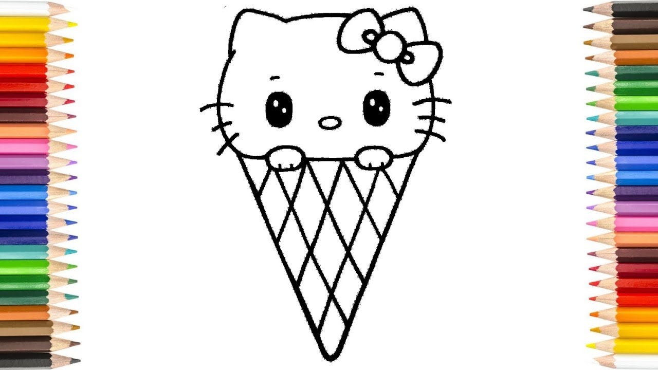 🎀🍦How to draw Hello Kitty icecream🍦🎀| step by step drawing for kids and ...