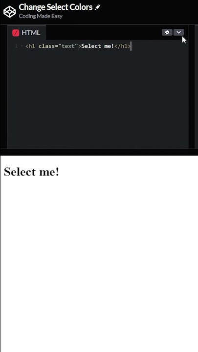 How to change color of SELECTED text #html #css #selection #shorts #coding #code #codingmadeeasy ...
