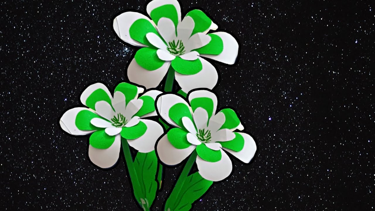 Easy paper flower making| paper work| paper flower making step by step ...
