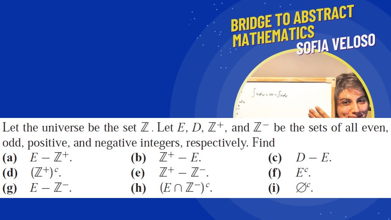 2.2.3 Let the universe be the set Z. Let E,D, Z^+, and Z^- be the sets ...