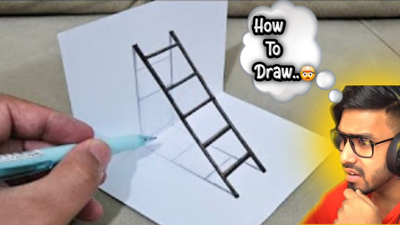 Very Easy 3D Drawing Stairs On Paper For Beginners | How to Draw a 3D ...
