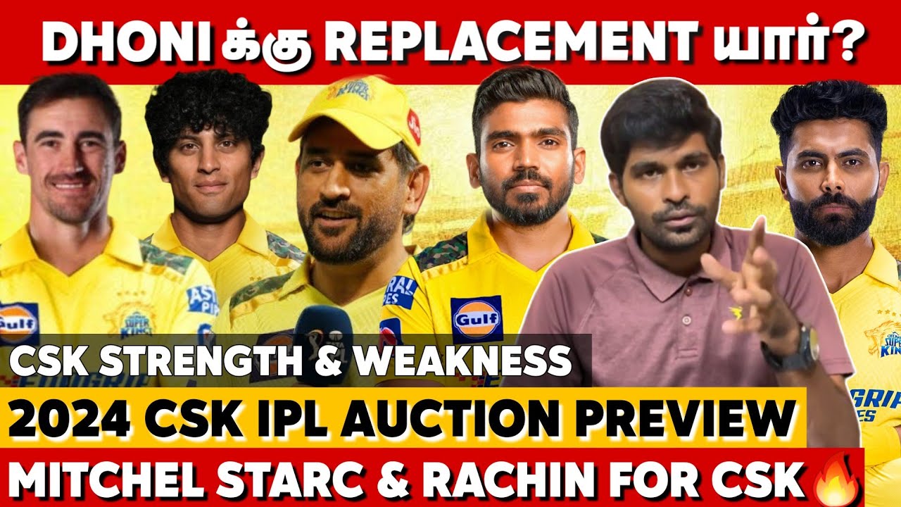 CSK IPL Auction Preview | Chennai Super Kings- IPL AUCTION 2024 | CSK ...