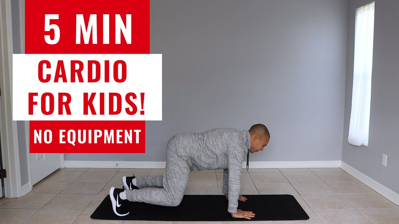 BEGINNER FRIENDLY CARDIO FOR KIDS / AT HOME P.E / NO EQUIPMENT - YouTube