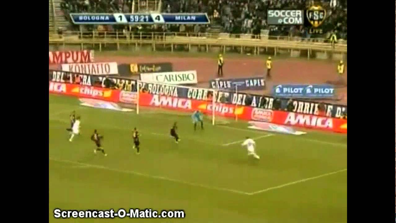 David Beckham First Goal for AC Milan - YouTube