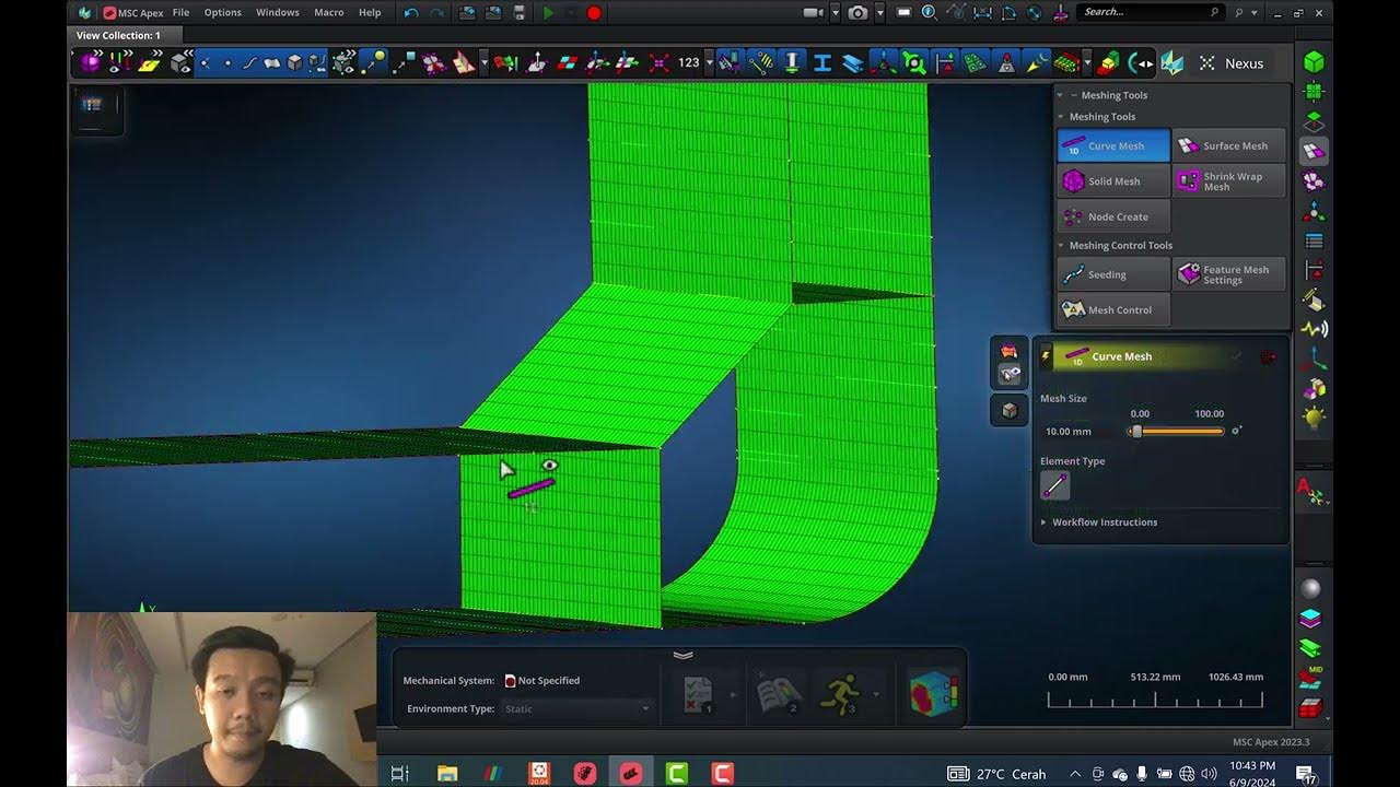Tutorial MSC Apex 2023.3: simulasi hull kapal dengan 2D shell dan 1D beam elements - YouTube