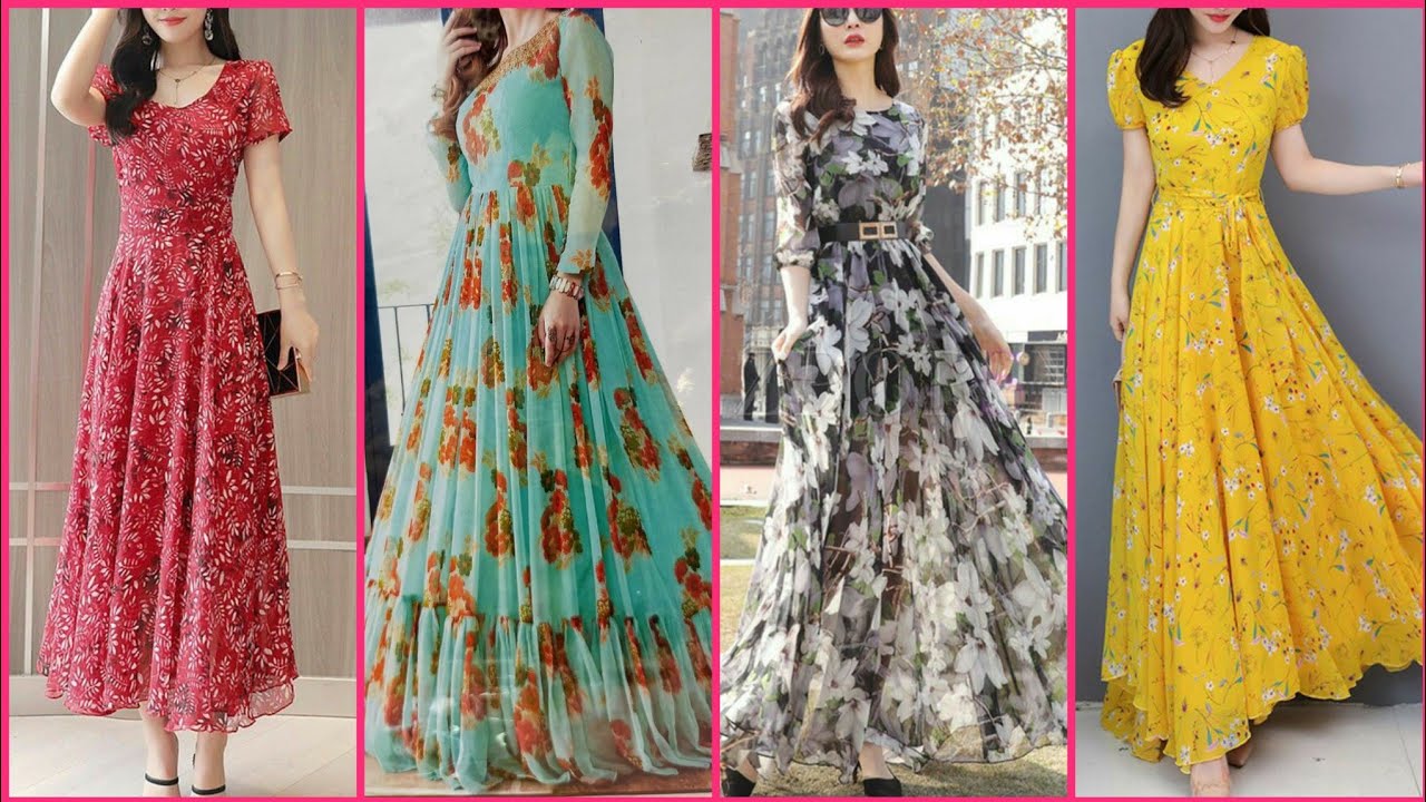 Floral Print Long Maxi Desings, latest summer maxi dress designs, long ...