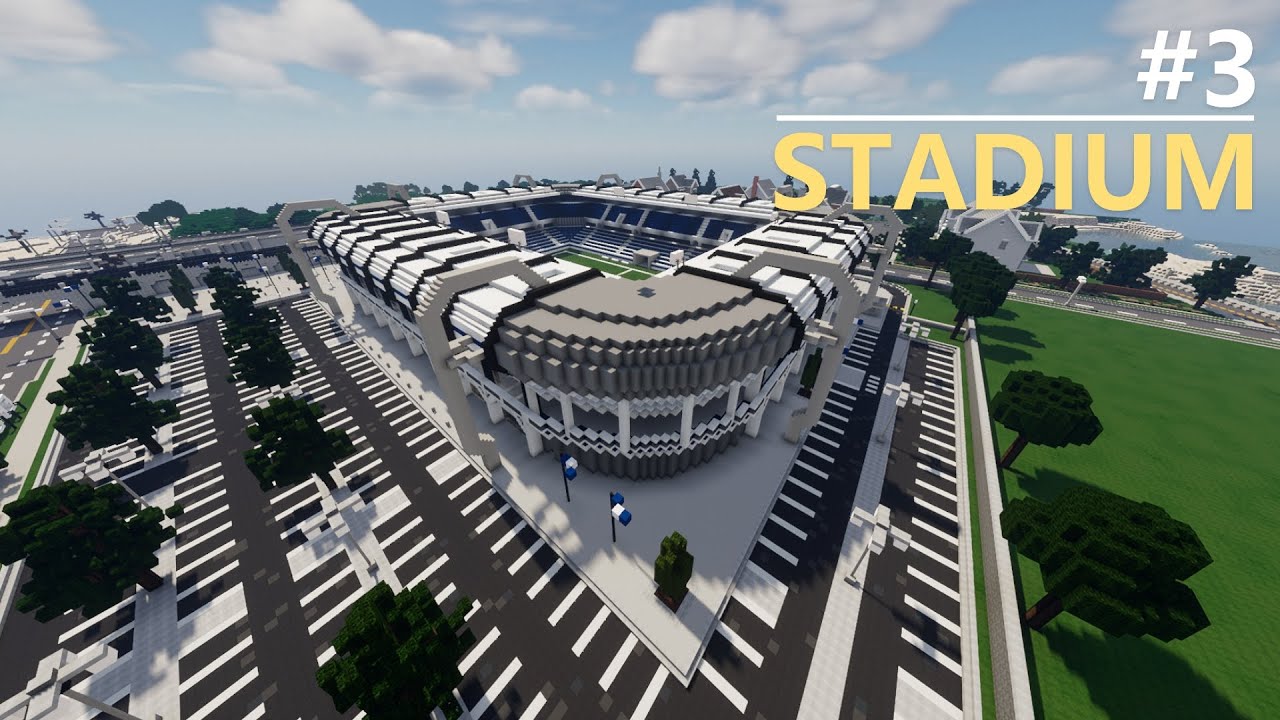 Constructing A City #3 (Football Stadium) Minecraft Timelapse - YouTube