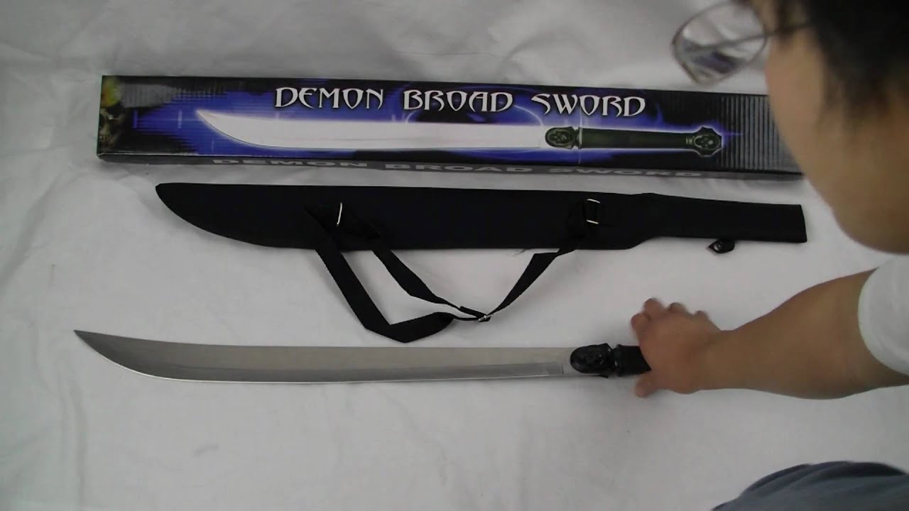 Demon Skull Broad Saber Sword With Sheath - YouTube