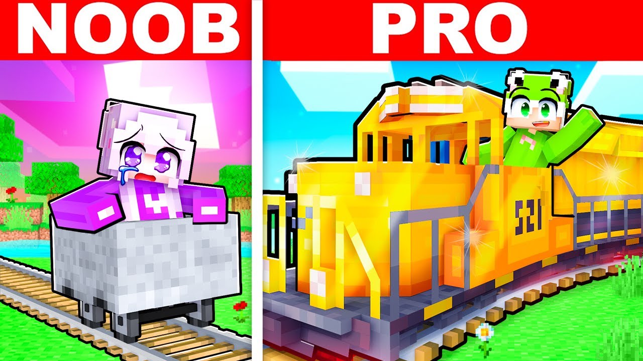 Noob vs Pro: WORKING TRAINS In Minecraft! - YouTube