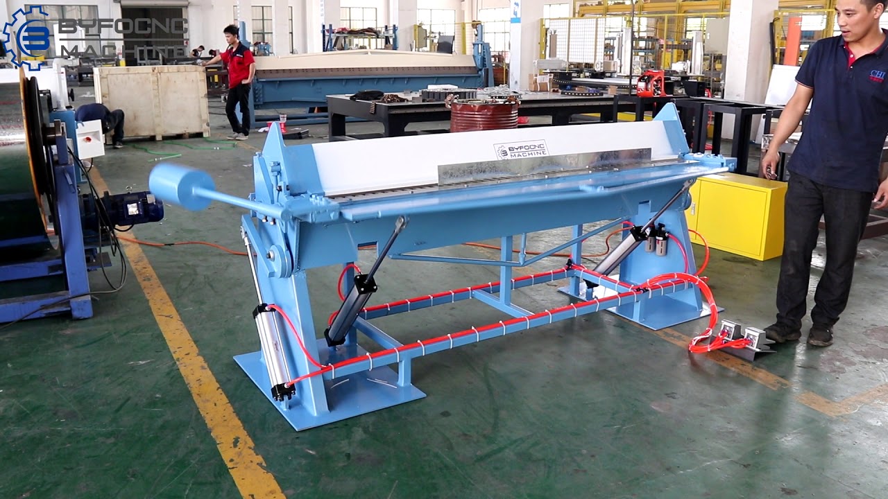 TDF duct Pneumatic folding machine - BYFO company - YouTube