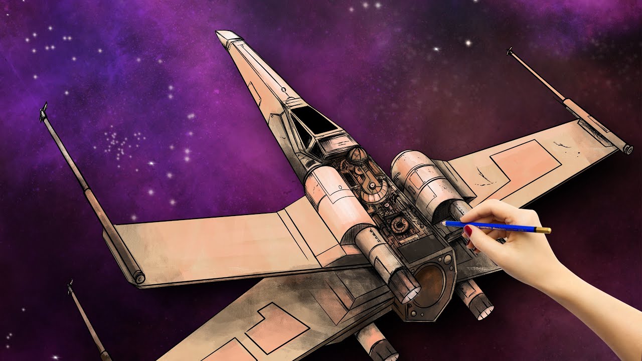 Drawing Star Wars Space Craft - YouTube