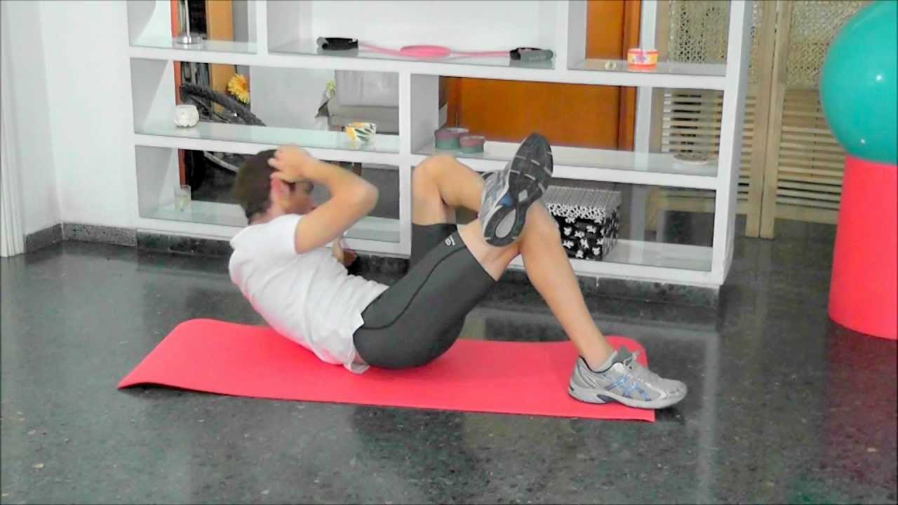 Abdominales oblicuos codo-rodilla.wmv - YouTube