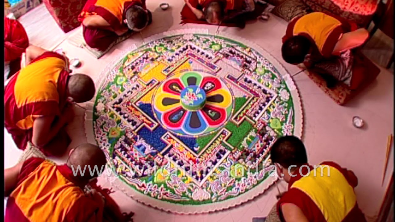 The Tibetan Buddhist sand mandala-symbol of impermanence - YouTube