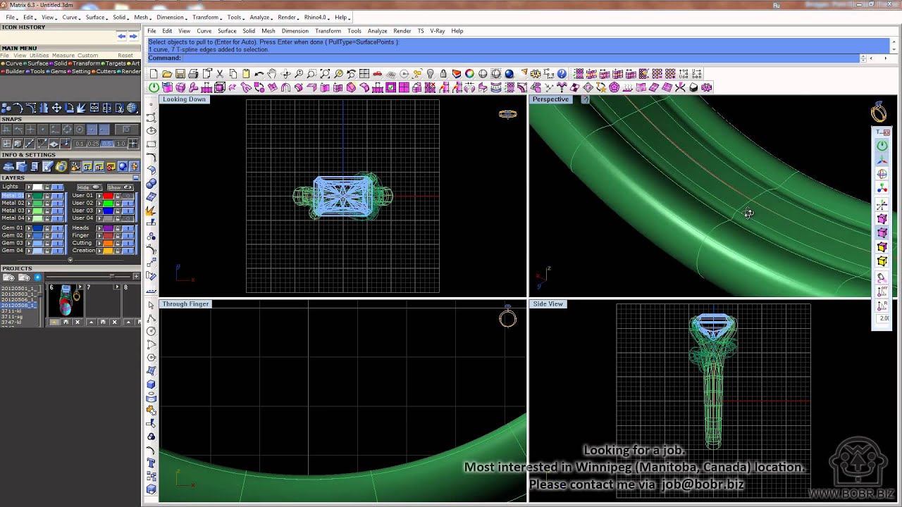 Matrix Jewelry Modeling: Ring 20120508 (part 07) - YouTube