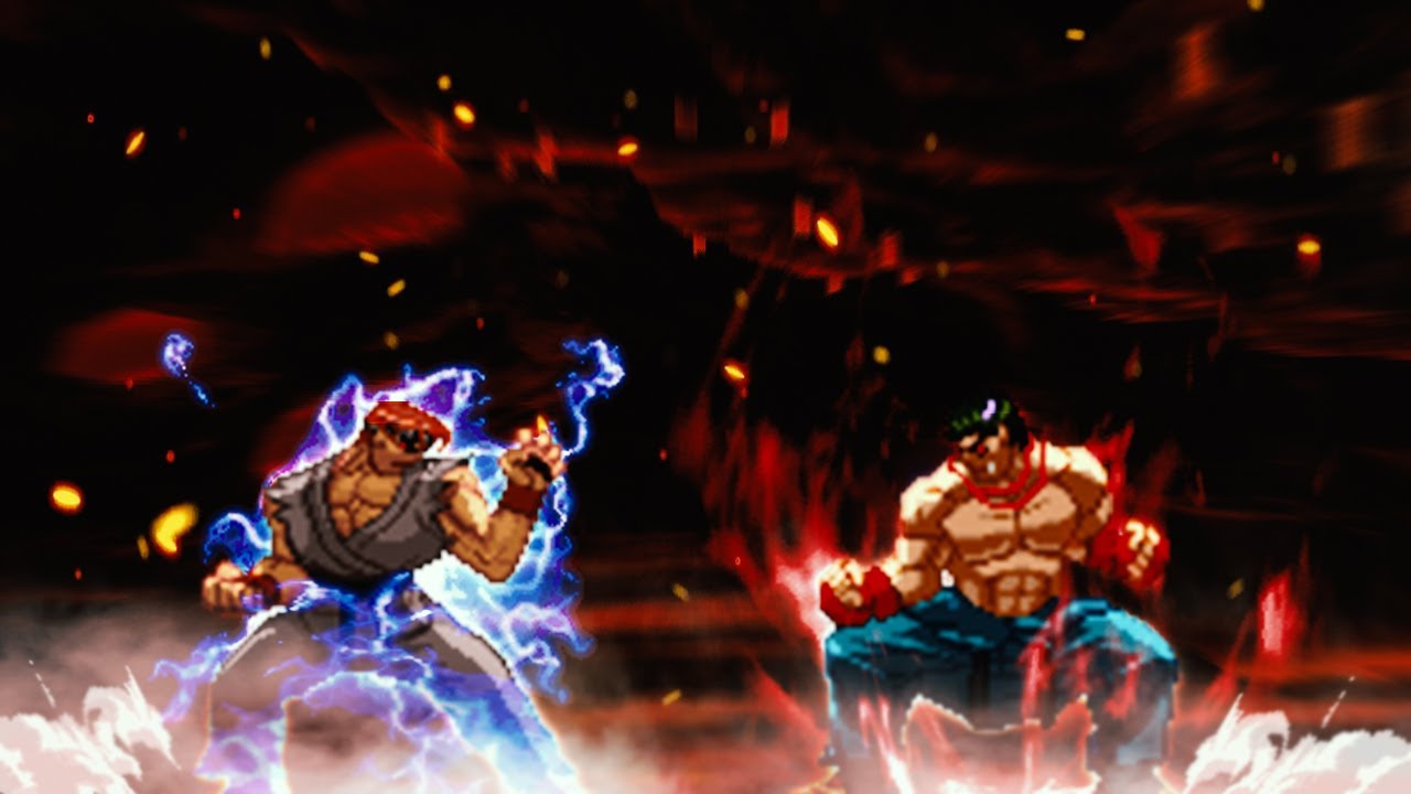 Reu Evil Ryu vs Kage. Street Fighter MUGEN Multiverse - YouTube