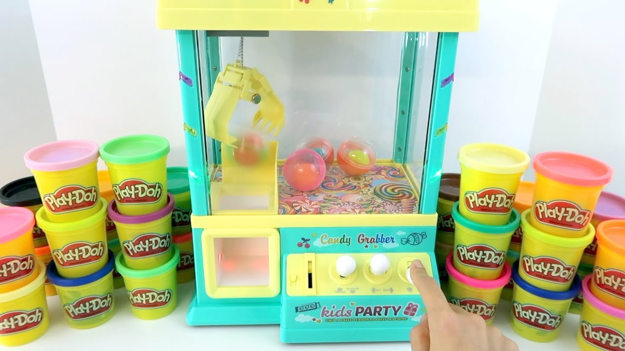Play Doh Balls Catching Crane Machine Toy | Colors for Kids to Learn ...