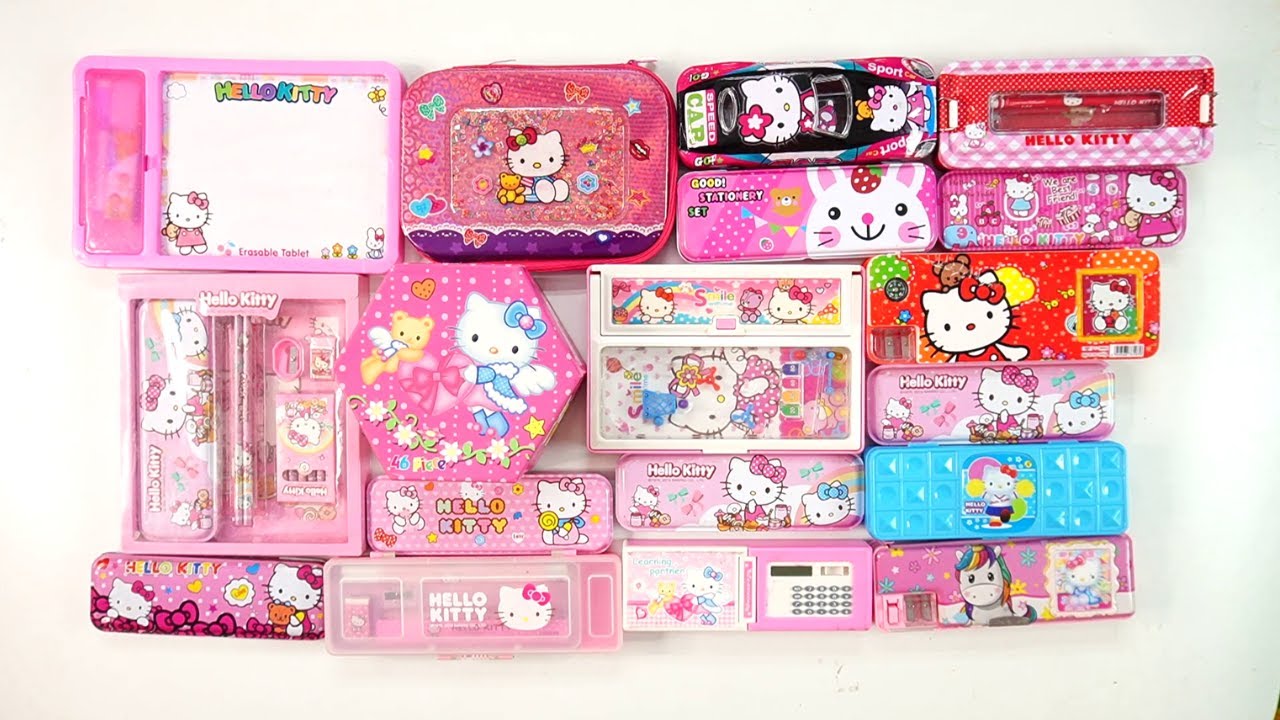 cute pink stationery Collection🤩hello kitty Coloring kit,Geometry,game ...