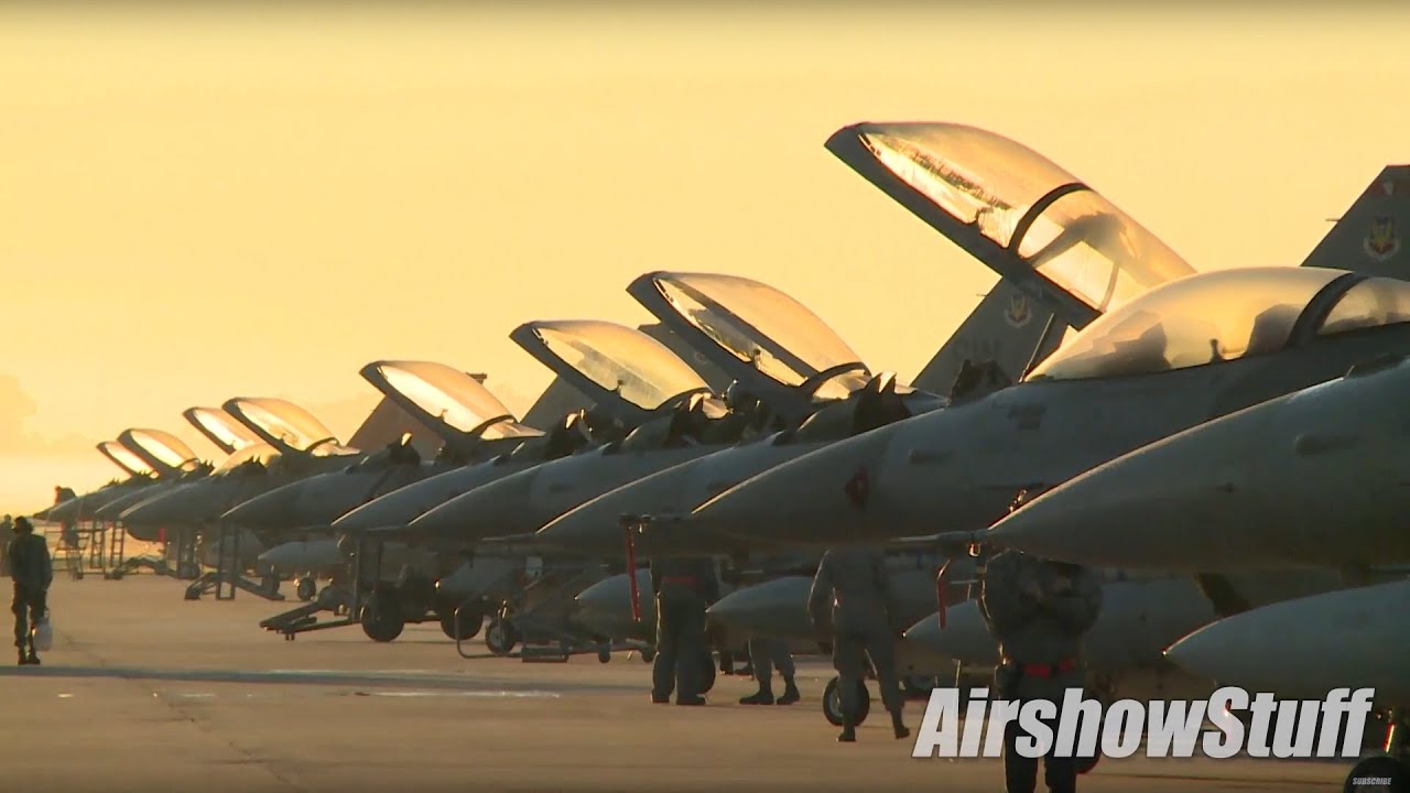 F-35s, F-22s, Aggressor F-16s and more - Checkered Flag 16-1 - YouTube