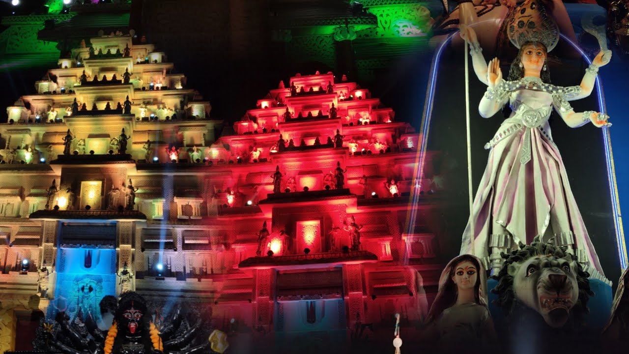 Lighting show pandal at Dharmanagar, North Tripura# pradipta Nath vlogs ...