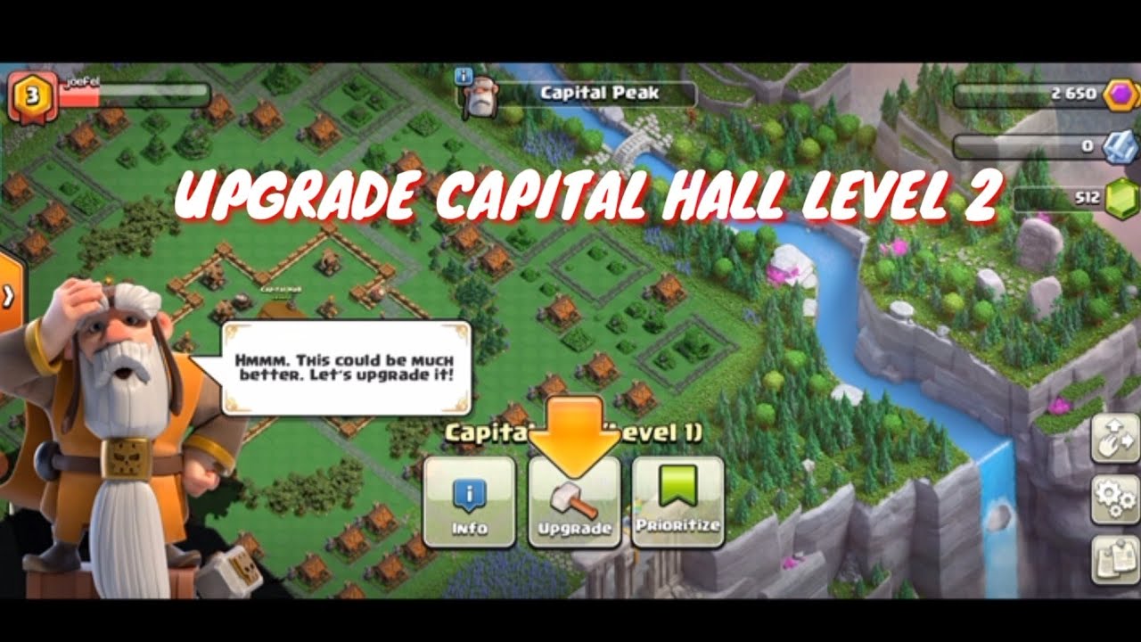 UPGRADE CAPITAL HALL LEVEL 2 #youtube #coc #gaming - YouTube