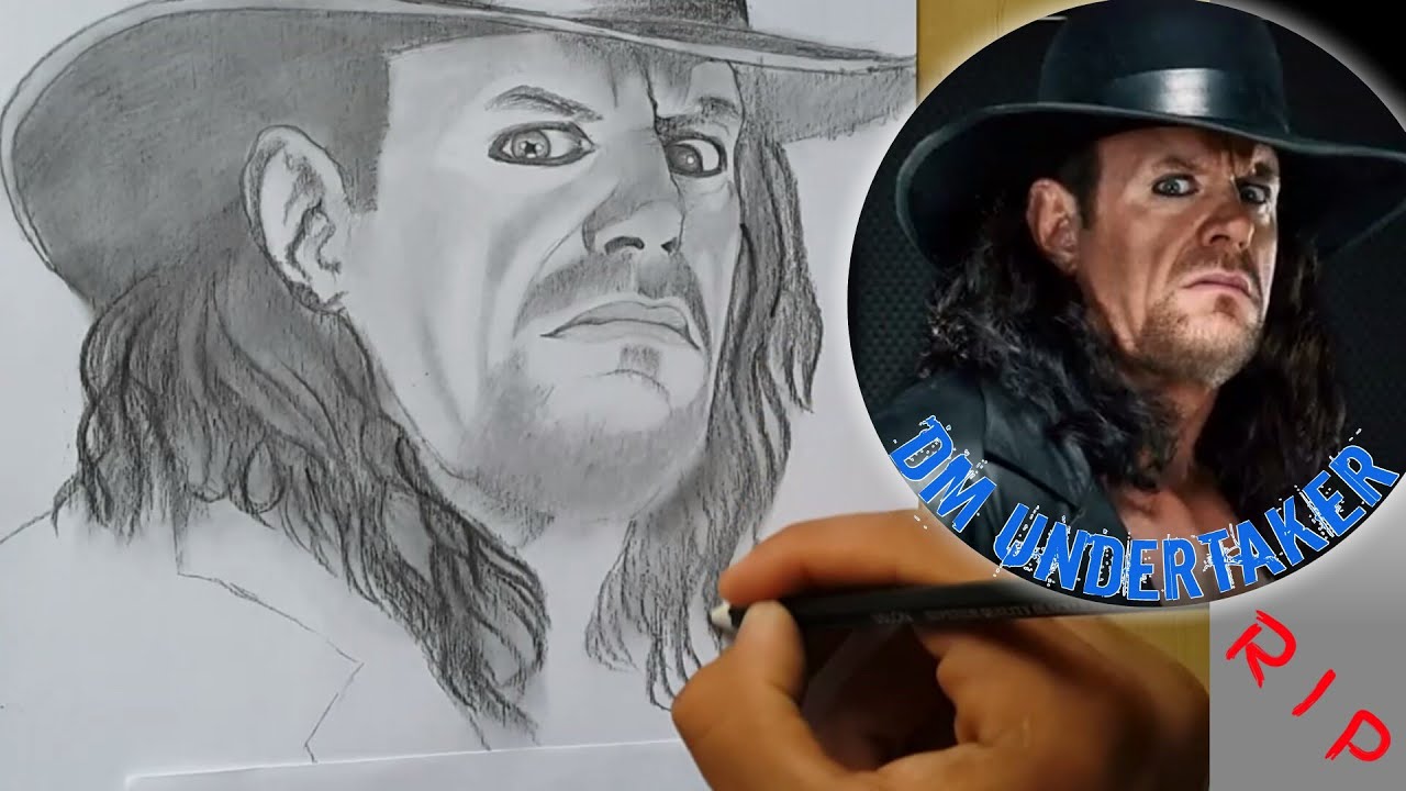 Undertaker WWE superstar drawing by pencil. How to draw undertaker in ...