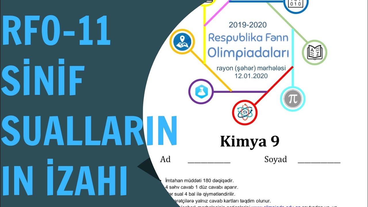 RFO-Kimya 2019-2020 Rayon mərhələsi suallarının izahı - YouTube