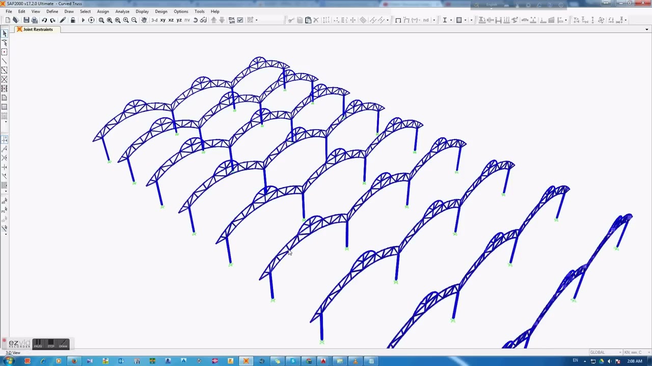Modeling Curved Truss in SAP 2000 using DXF file - YouTube