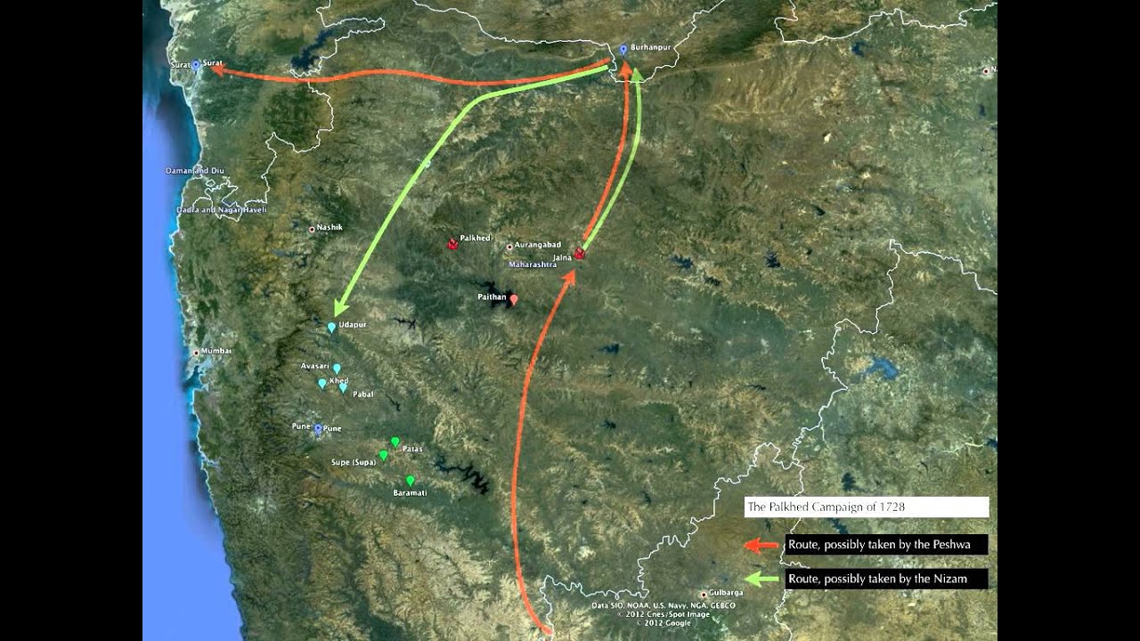 Map: The Palkhed Campaign 1728 - YouTube