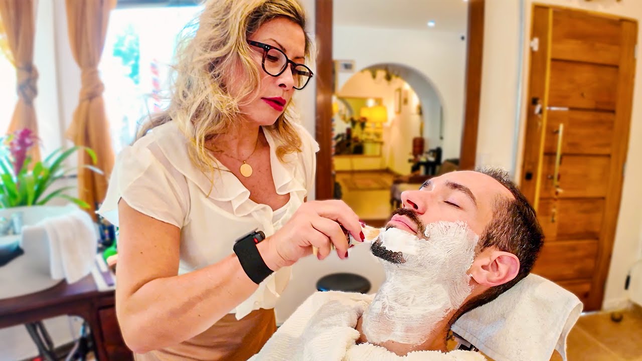 💈Tradition is not lost in São Paulo - Shave Performed by Barber Vera ...