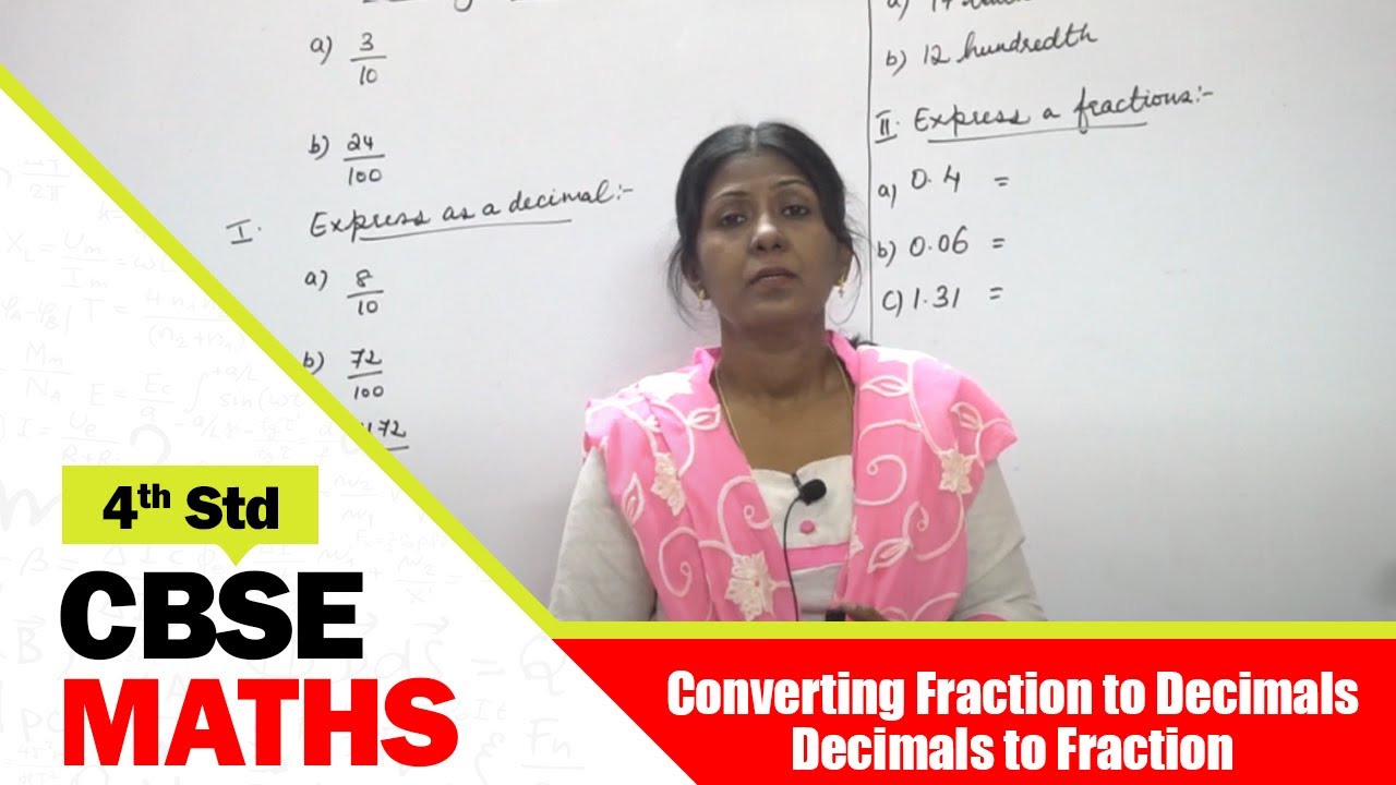 4th Std CBSE Maths Syllabus | 100 - Converting Fraction to Decimals ...