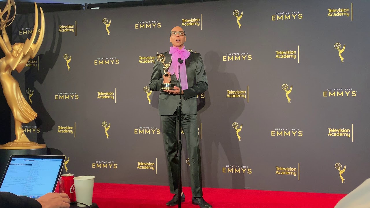 RuPaul Charles: 2019 Emmys speech backstage for 'RuPaul's Drag Race' on ...