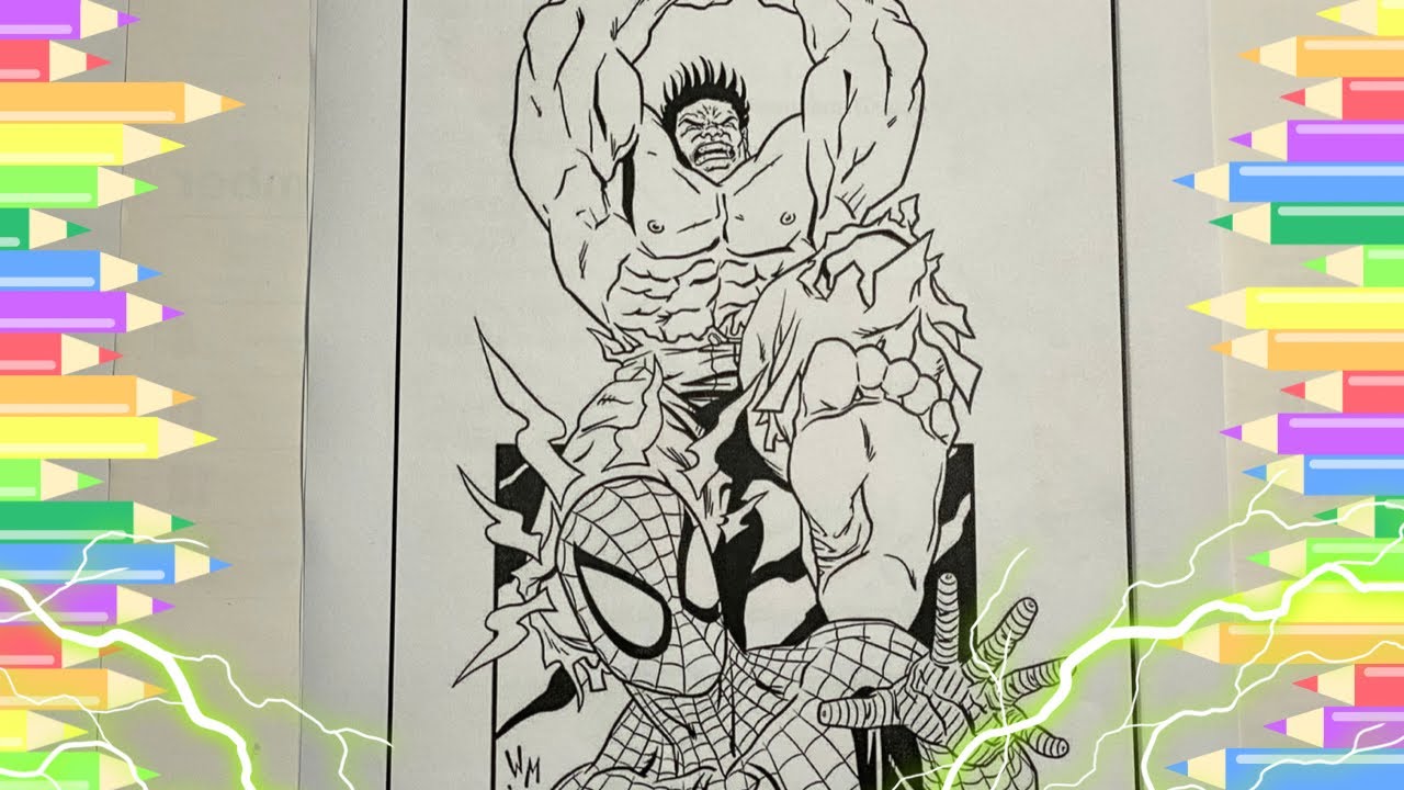 Spider-Man and Hulk Coloring Pages / Spider-Man Coloring Page / Hulk ...