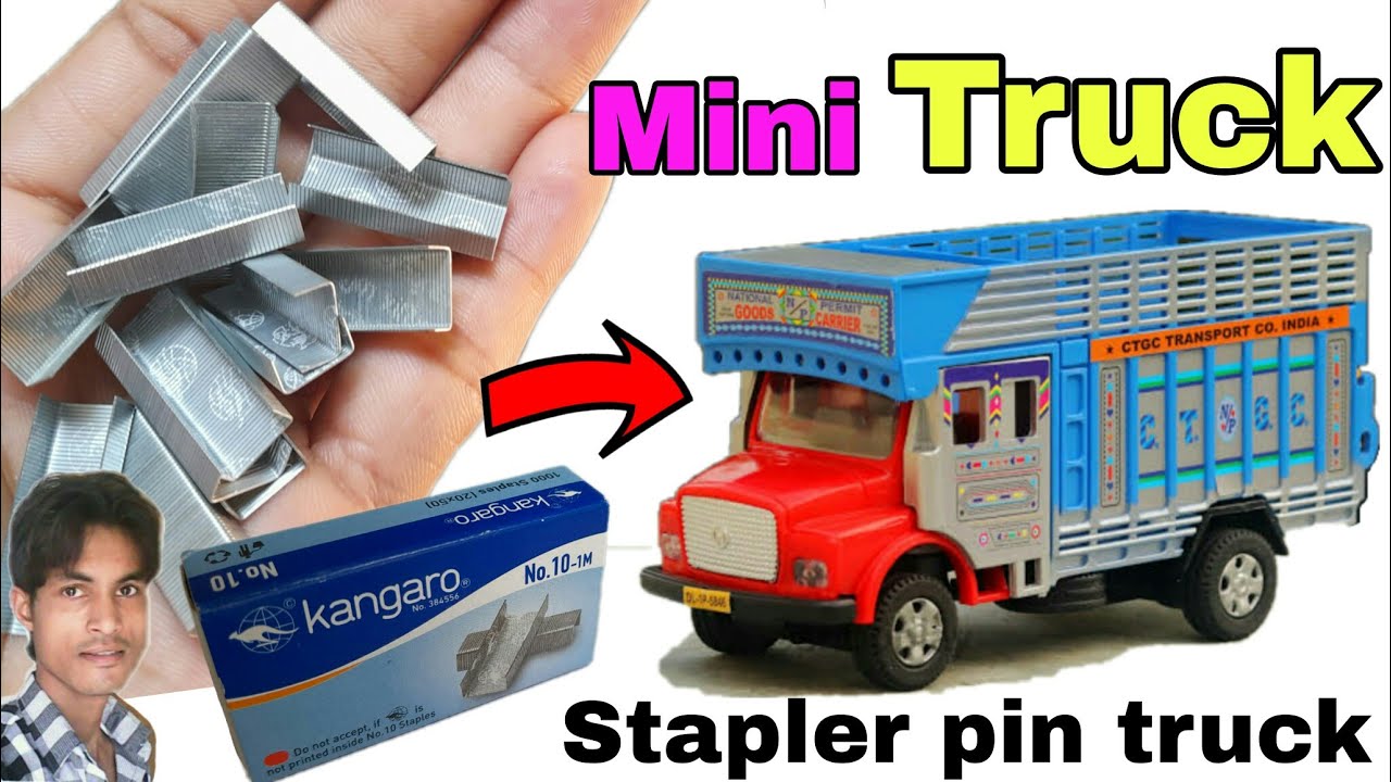 Stapler pin truck making idea | How to make a diy stapler pin craft ...