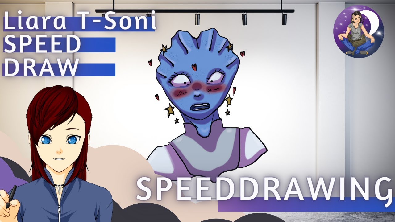 The Blushing Asari-Liara T'Soni Mass Effect Speed Drawing - YouTube
