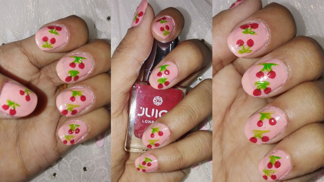 cherry nail art|cherry nails - YouTube